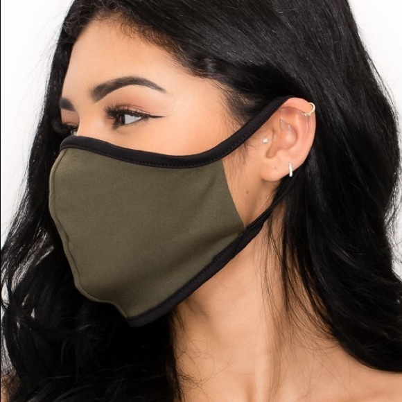 Accessories | Made In Usa Olive Gray Face Mask Face Shield | Poshmark